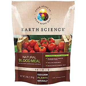 Earth Science – Natural Blood Meal Plant Food – Feed & Grow Plants Naturally – Activate Compost Piles – Vibrant Color –More Blooms and Bigger Harvests 3lb