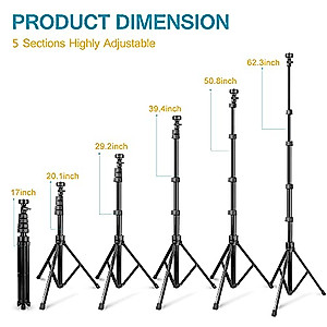 Aureday 62" Phone Tripod Accessory Kits, Camera & Cell Phone Tripod Stand with Wireless Remote and Universal Tripod Head Mount, Perfect for Selfies/Video Recording/Vlogging/Live Streaming