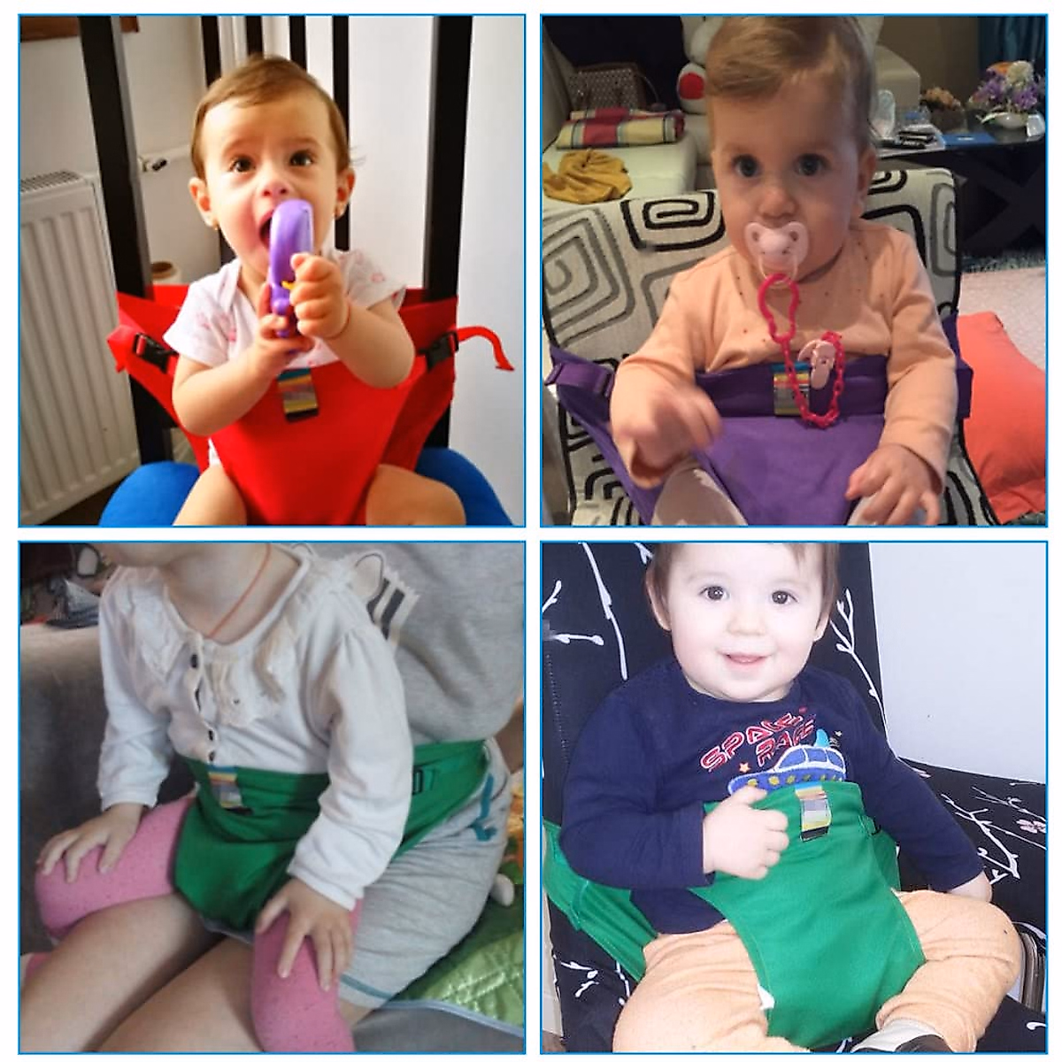 Lychee Harness Seat for High Chair Baby Feeding Safety Seat with Strap, Toddler Booster Harness Belt Portable Dining Seat Strap for Travel Home Restaurant Shopping (Khaki)