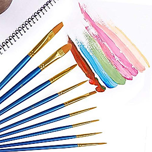Acrylic Paint Brush Set, 6 Packs / 60 pcs Nylon Hair Brushes for All Purpose Oil Watercolor Painting Artist Professional Kits