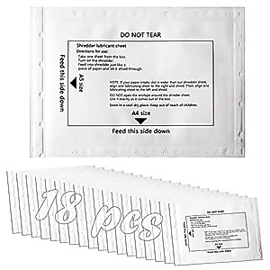 Ansoon 18-Pack Paper Shredder Lubricant Lubricating Sheets, Paper Shredder Sharpening & Cleaning Sheet