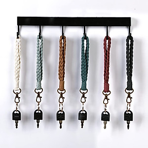 Dannwlot 6pcs Boho Macrame Wristlet Keychain for Women Car Key Holder Lanyard Keyring Strap Wallet Pendant Teacher Mother's Day Gift
