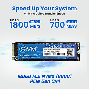 EVM Internal SSD Interface PCle Gen 3x4 Fast Performance, Ultra Low Power Consumption NVME PCIe SSD (EVMNV/128GB, Black, 128GB)