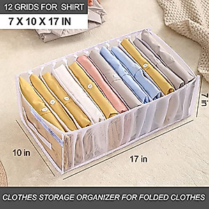 MJRASG 2 PCS Wardrobe Clothes Organizer for Folded Clothes 12 Grids Washable Wardrobe Clothes Storage Organizer for Closet and Drawers, white