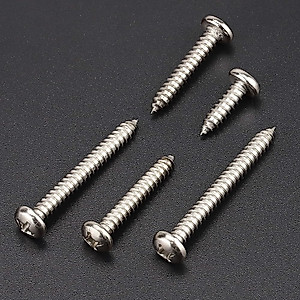 #12 x 1/2" (50 Pack) Stainless Steel Phillips Pan Head Wood Screws, Stainless Steel 304 (18-8), Pan Head Sheet Metal Screws Self Tapping Screws