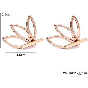 9 Pairs Rose Gold Silver Hollow Lotus Flower Earrings Simple Chic Crystal Pearl Turquoise Stud Earrings Set