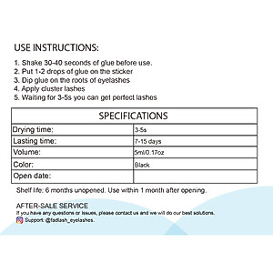 Individual Lash Glue Self Application Cluster Lash Glue 3-5S Dry Time Eyelash Extension Glue DIY at Home 7-15 Days Long Lasting Eyelash Glue Black 5ml (DIY/Cluster Lashes Use Only)