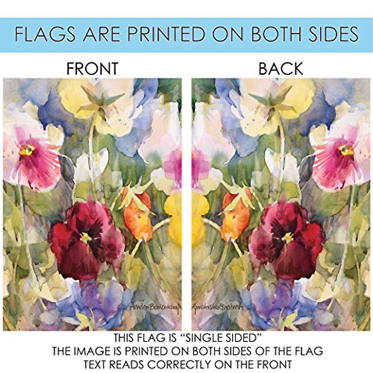 Toland Home Garden 108008 Pansies Posing Spring Flag 28x40 Inch Double Sided Spring Garden Flag for Outdoor House summer Flag Yard Decoration