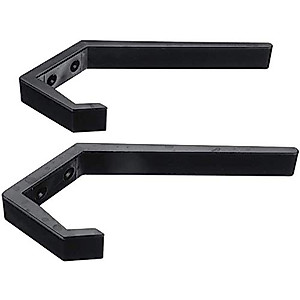 Fonture 6PCS Helmet Holders Plastic Hanging Hooks Wall Mounted Hangers Hat Glove Bag Shoe Clothes Rack (Black-6PC)