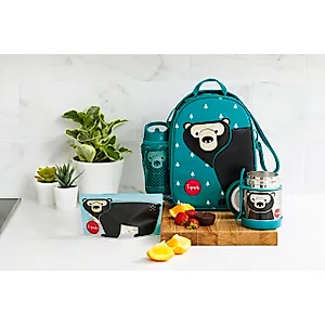 3 Sprouts Insulated Lunch Bag for Kids - Reusable Tote with Shoulder Strap, Handle and Pockets, Bear