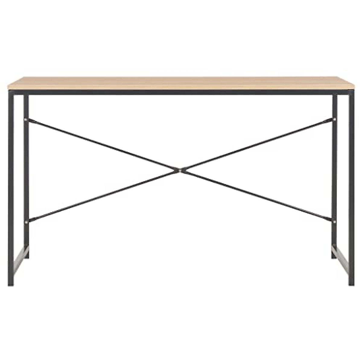 vidaXL Computer Desk Black and Oak 47.2"x23.6"x27.6"