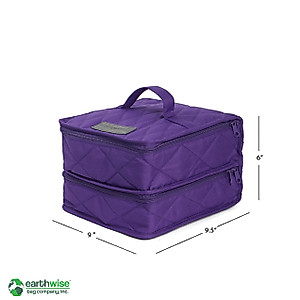 Earthwise Storage Bag Organizer Caddy Bag Container for Arts & Crafts, Scrapbooking , Beauty Makeup Case Caddy with Dividers For Cosmetics , Toiletries, Jewelry, Accessories