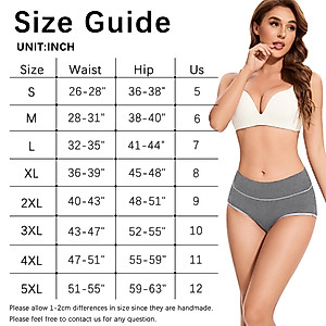 Migbean Cotton Panties for Women Pack Cotton Underwear Women Pack Plus Size Womens Underwear Cotton Briefs 2/5