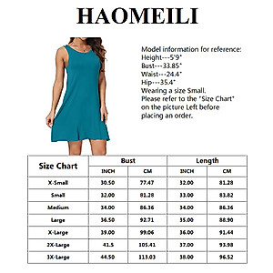 HAOMEILI Women's Floral Print Casual Swing T-Shirt Dresses with Pockets