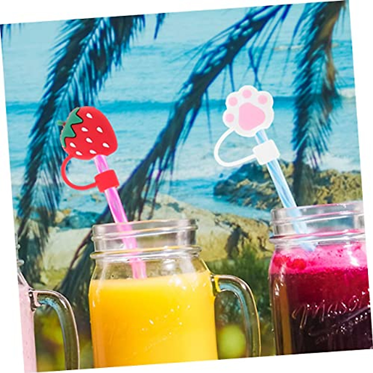 Yardwe 6pcs Straw cap straw cover cap straw topper cute straw covers straw covers for reusable straws Straw Plugs 6-8 mm straw tip cover glass straws universal Pipette tip girl