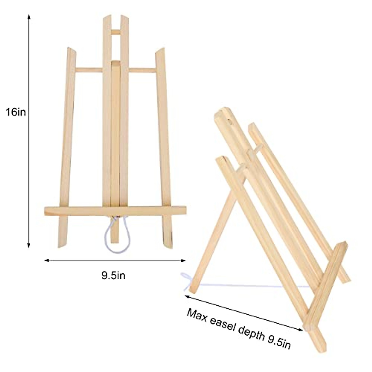 Jekkis 16 Inch Table Top Easel for Painting, 3 Packs Wooden Easel, Tabletop Display Easels, Art Craft Painting Easel Stand for Kids Artist Adults Students Classroom