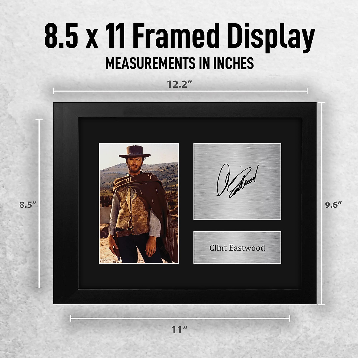 HWC Trading Clint Eastwood Gifts USL Framed Printed Signed Autograph Picture for Movie Memorabilia Fans - US Letter Size