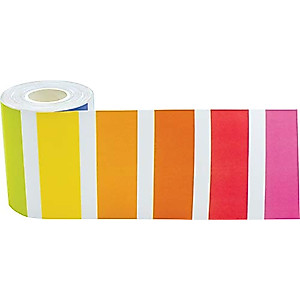 Teacher Created Resources Colorful Stripes Straight Rolled Border Trim, 50 Feet