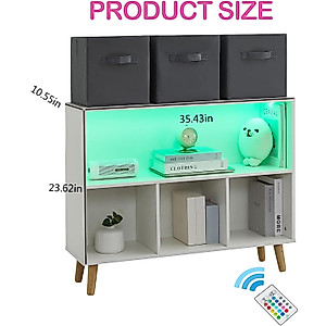 TROOPVILLE Wooden Kids Toy Storage Organizer, Toy Storage Organizer Bins with Shelfs,Kids Bookshelf and Toy Storage,Kids Room Organizers and Storage(Grey)