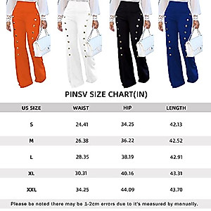 PINSV Women's Stretchy Bootcut Pull On Dress Pants Business Casual Work Pants Orange L