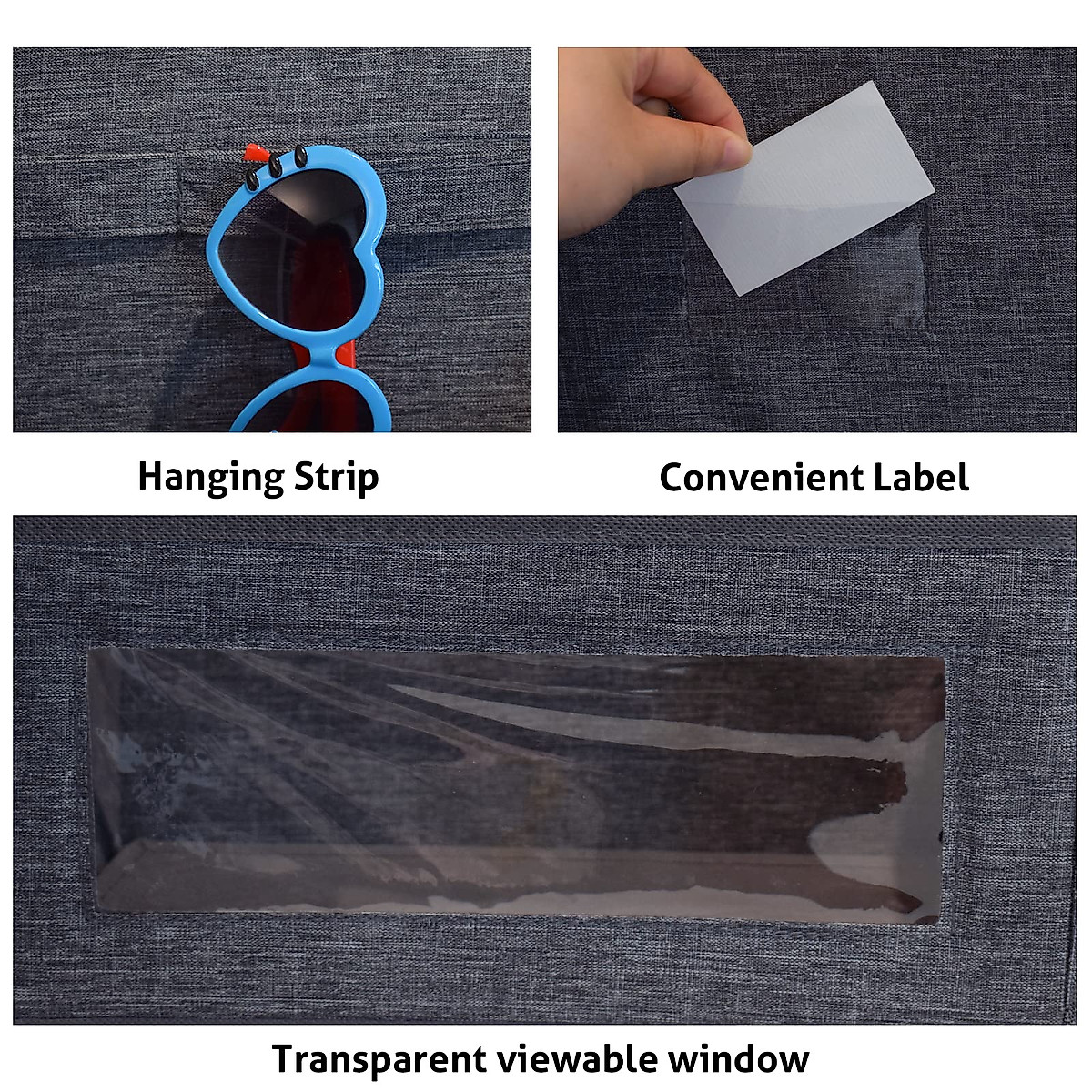 VERONLY Over The Door Organizer, Hanging Pantry Storage - Behind Door Organizer with 4 Large Pocket and a Mail Organizer for Baby, Nursery, Diapers, Clothes, Bedroom(Dark Grey)