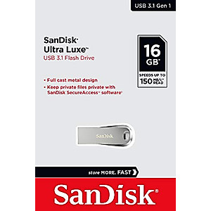 SanDisk 16GB Ultra Luxe USB 3.1 Flash Drive, Speed Up to 150MB/s Model SDCZ74-016G-G46