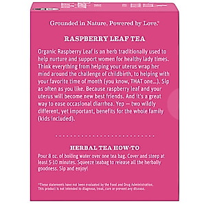 Earth Mama Organic Raspberry Leaf Tea Bags |Labor Tonic + Menstrual Support, 16 Teabags Per Box (3-Pack)