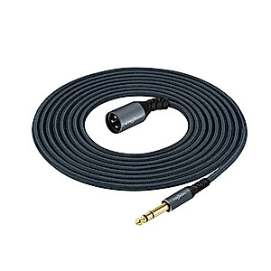 Twozoh XLR Male to 1/4 TRS Stereo Audio Cable 30FT, Braided Jack 6.35mm to XLR Male 3Pin Guitar Cable (Professional/HiFi)