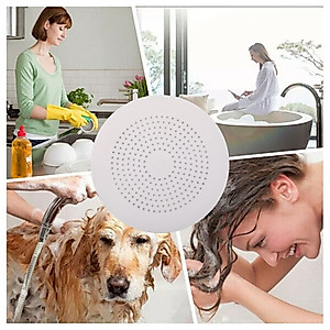 Hair Catcher Round Silicone Hair Stopper with Suction Cup Quick & Easy to Install Perfect for Bathroom, Bathtub & Kitchen Use - Pack of 2 (White)