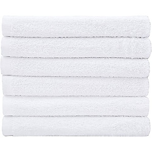 Utopia Towels Bundle Pack of 48-24 Pieces Washcloths, 24 Pieces Kitchen Flour Sack Towels- 100% Ringspun Cotton- Super Soft and Absorbent- Ideal for Kitchen, Gym, spa, Pool, Beach, Camping (White)