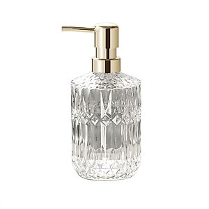 Soap Dispensers Exquisite Glass Soap Dispenser 390ML Multi-Function Liquid Dispensing Bottle Luxury Bathroom Lotion Bottle Lotion Pump Bottles (Color : Gold)
