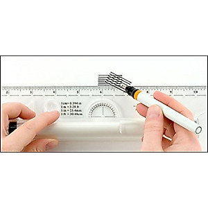 Acurit Rolling Ruler - A Must Have 4-in-1 Tool for Any Artist, Perfect for Illustrations, Drawings, Measurements, Line and Angle Drawing, & More! - Single