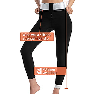 QZSH Sauna Pants Women Sweat Capris Slimming Leggings,Mesh Crotch,High Waist Workout Body Shaper Suits(BH7003-07-XXXL)
