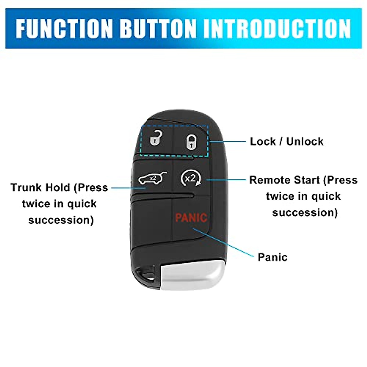 X AUTOHAUX New Car Replacement Key Fob Shell Case Black M3N-40821302 for Jeep Grand Cherokee 2014-2020 Compass 2017 Renegade 2016-2018