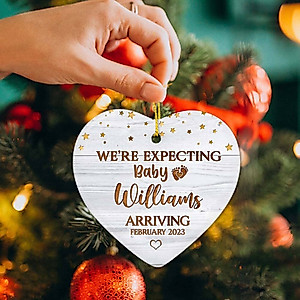 TheUnifury Custom Baby Bump Ornament - Pregnancy Ornaments for Expecting 2024 - Ultrasound Ornament - We're Expecting Ornament - Pregnancy Announcement Ornament - Pregnancy Gift