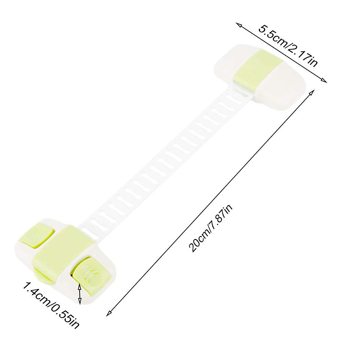 Child Safety Locks, Adjustable S Latches to Cabinets, Drawers, Cupboard, Oven, Fridge, Closet, Seat, Door, Window, No Tools or Drilling Required (Green)