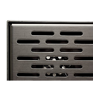 ALFI brand ABSD55C 5" x 5" Modern Square Stainless Steel Shower Drain with Groove Holes, Silver