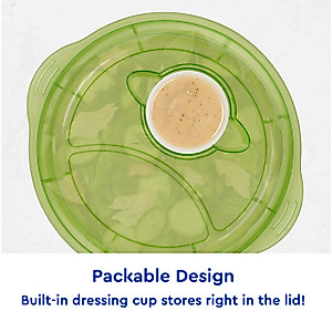 EasyLunchboxes® - Salad To-Go Containers - Reusable Bowl with Built-In, Leak-Proof Dressing Cup for Salad, Pasta, Cereal, Rice & More - Great for Work, Travel, & Meal Prep, Set of 4 (Classic)