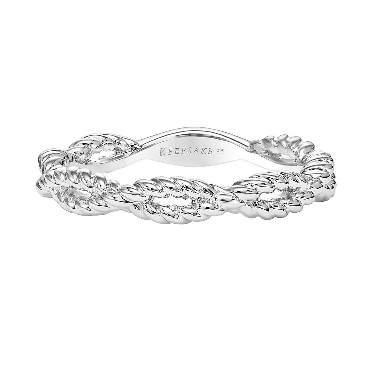 Twisted Rope Band Stackable Ring in 925 Sterling Silver, Size 5, by Keepsake