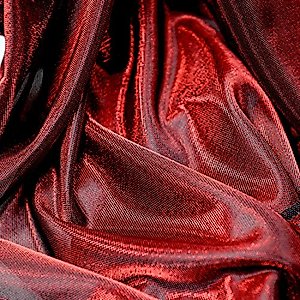Rose Flavor Glitter Netting Fabric 58" Width for Wedding and Decoration (Red,1yd)