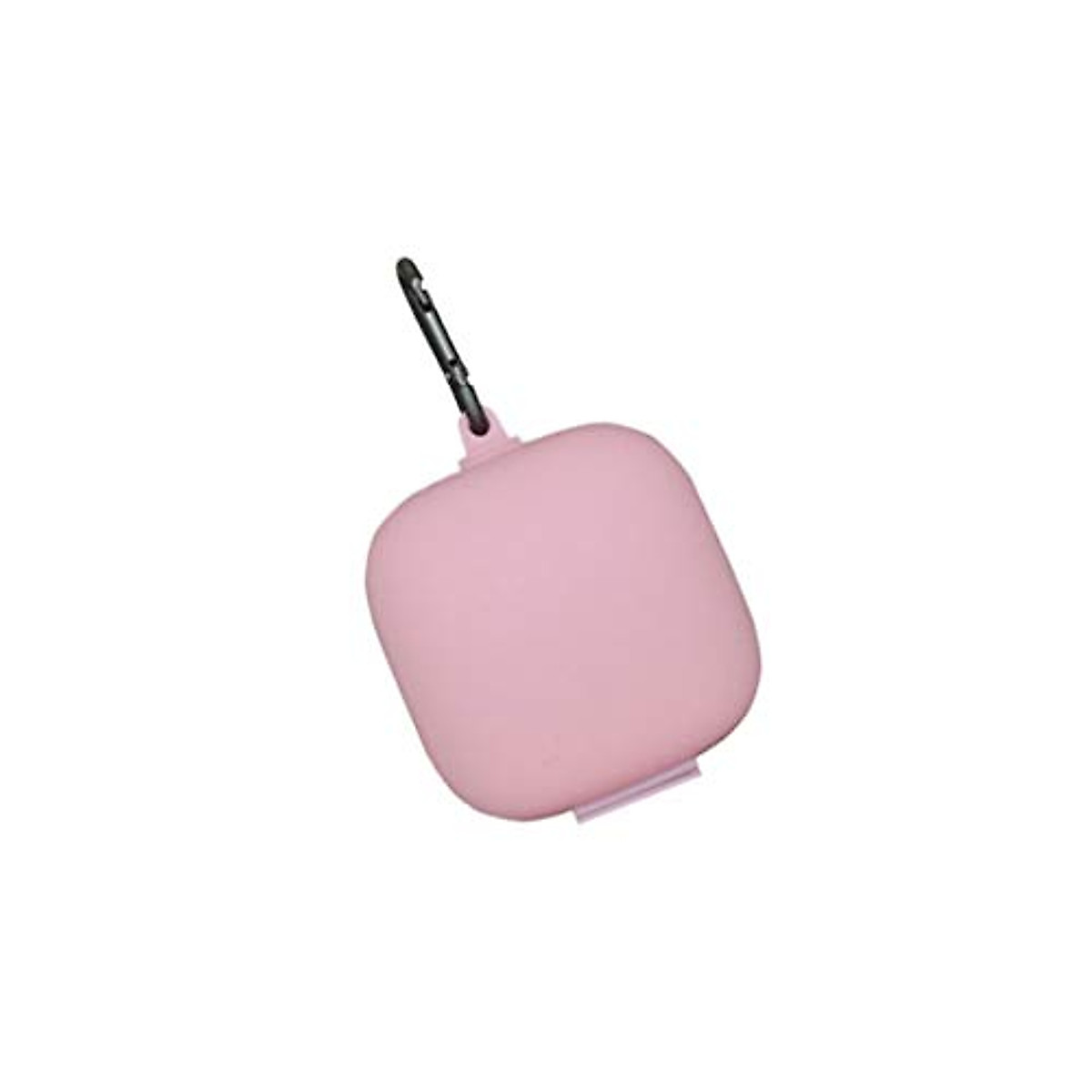 UKCOCO Compatible for Beats Powerbeats Pro Case Cover Silicone Full Protective Shockproof Case Wireless Headset Protective Case Cover with Carabiner - Pink