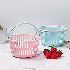 Cabilock 3pcs Storage Basket Shower Mesh Mini Containers Kids Outdoor Playset Small Plastic Container Mini Basket Egg Toy Storage Bins Bathroom Basket Pink Pp Multifunction Round Sieve