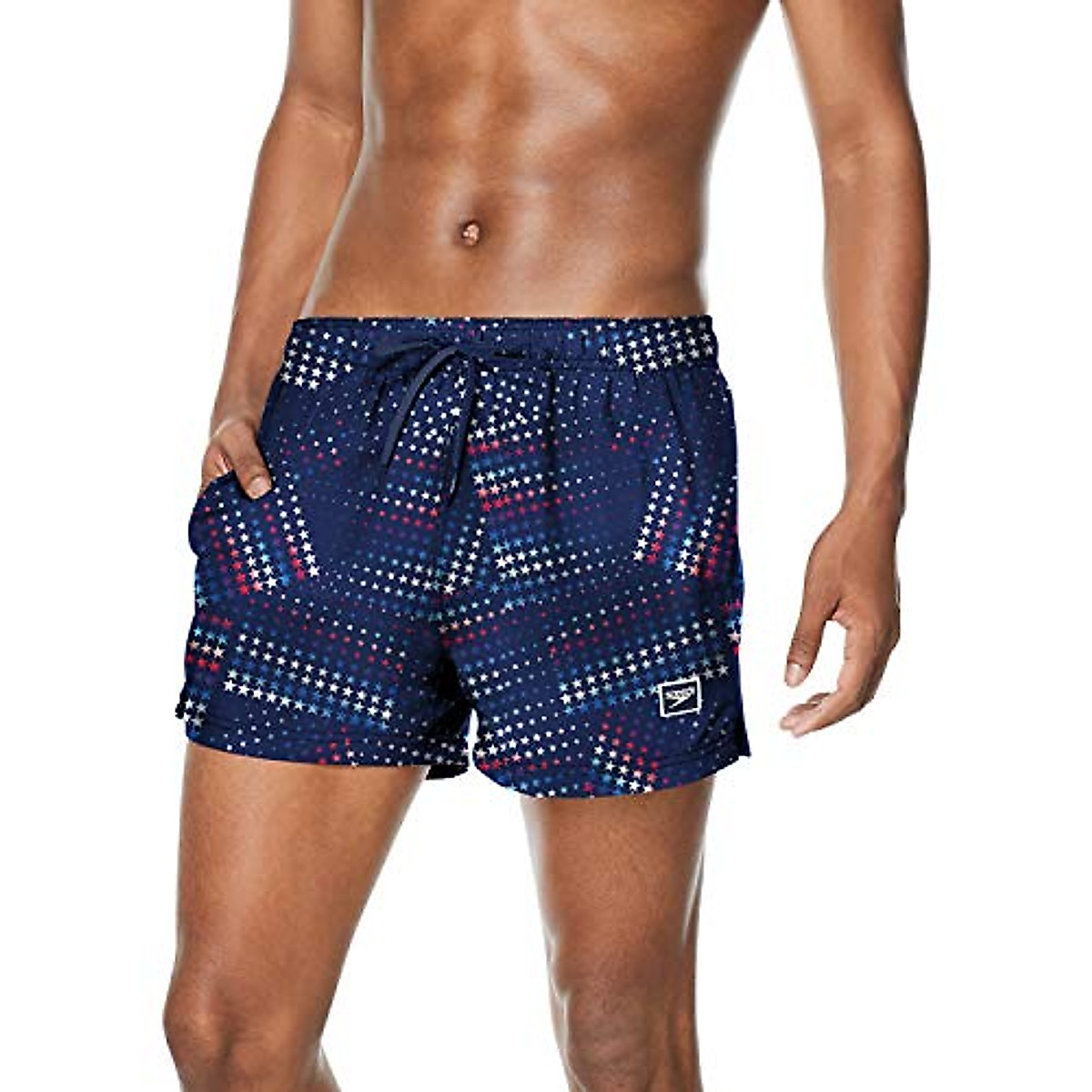 Speedo Men's Standard Swim Trunk Short Length Redondo Printed, Starry Navy, Large