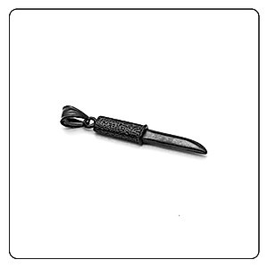 Fusamk Fashion Titanium Steel Dagger Tag Pendant Knife Necklace(1_Black Knife)
