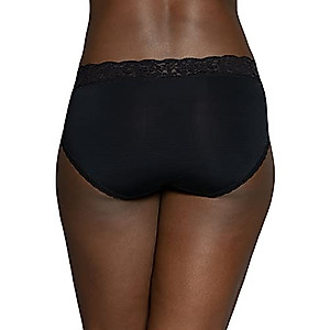 Vanity Fair Women's Flattering Lace Panties: Lightweight & Silky with Superior Stretch, 3 Pack-Black, 6