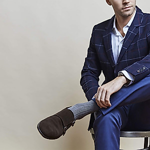 GOLDTOE Men's Classic Canterbury Crew Dress Socks, 3-Pairs, Black/Black, Large