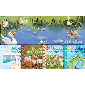 Animal Babies Lift-a-Flap Boxed Gift Set 4-Pack: Babies on the Farm, Babies in the Forest, Babies in the Snow, Babies in the Ocean (Chunky Lift a Flap)