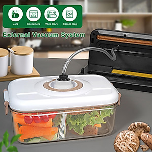 Chidoyii Vacuum Sealer Machine Dry & Moist Food Modes, 6-in-1 Compact Detachable Food Sealer Vacuum Sealer, Build-in Cutter and Countdown with 20 Vacuum Seal Bags