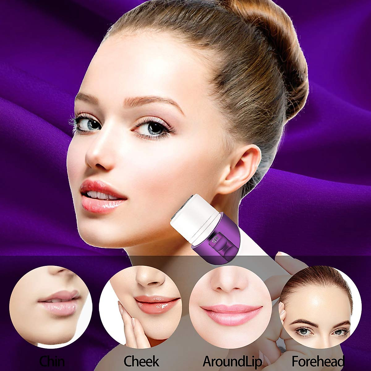 Veru ETERNITY 4 in 1 Electric Face Shavers for Womens with Facial Hair Removal for Women with Bikini Trimmer, Nose Hair Trimmer, Eyebrow Trimmer USB Charger