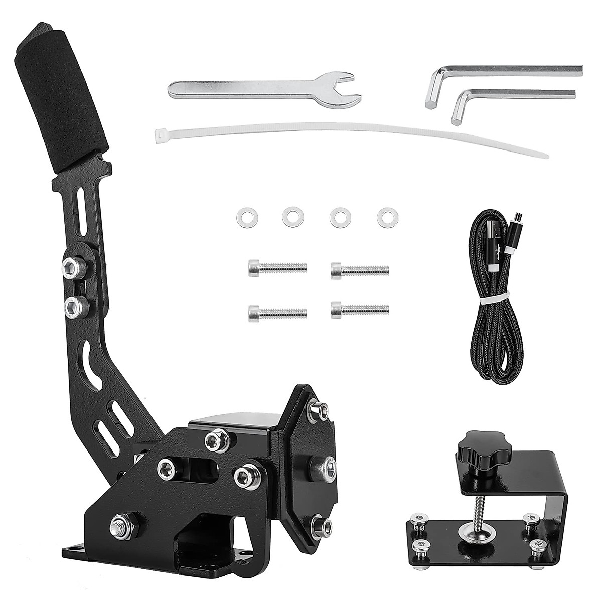 Hottoby USB handbrake,64 Bit PC Handbrake for Logitech G920 G25 G27 G29 Thrustmaster T500RS Sim Racing Handbrake with Clamp